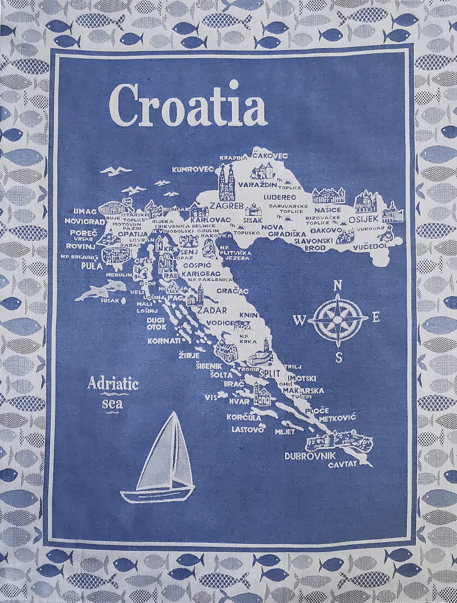 Map of Croatia Kitchen Towel – Croatian Heritage Corner